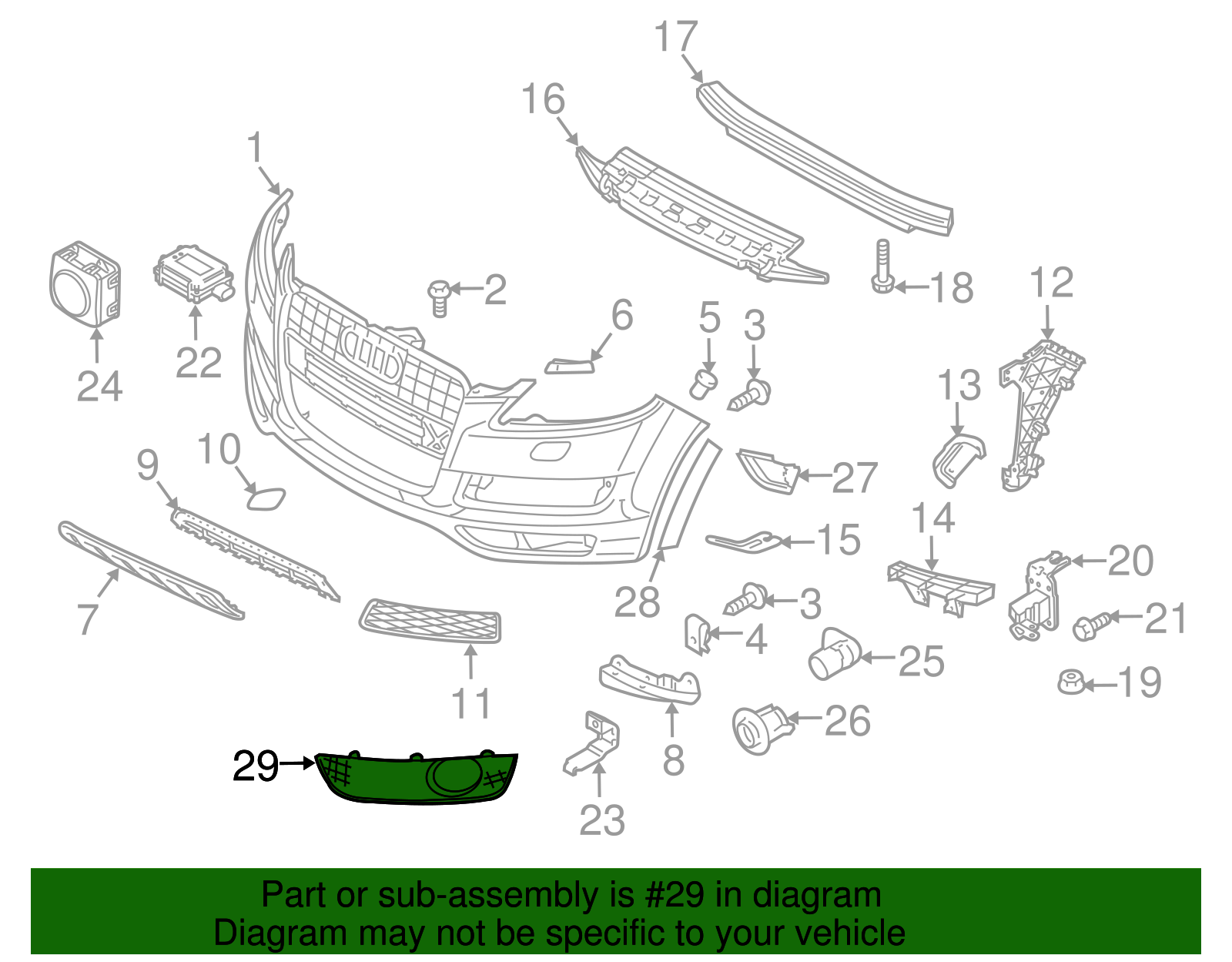 4L0-807-676-C-01C - Fog Lamp Bezel 2010-2015 Audi Q7 | Audi OEM Parts Guy
