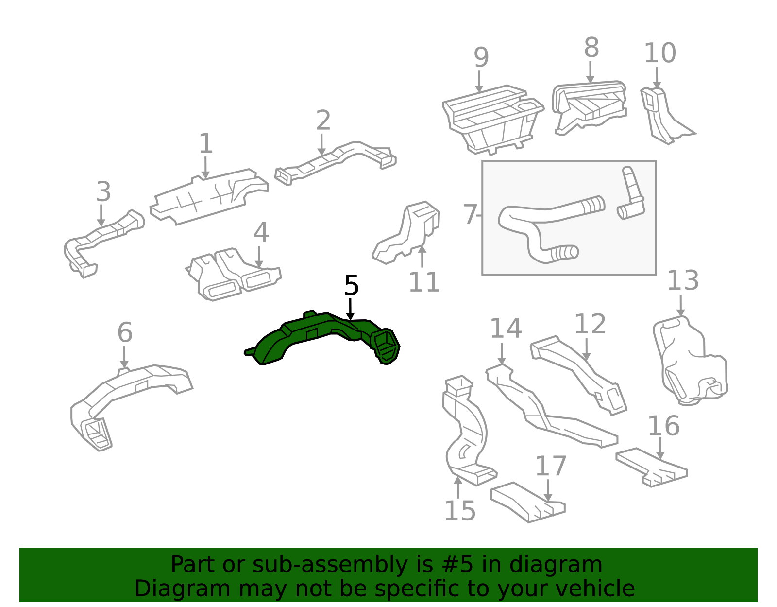 2012-2017 Toyota Camry Instrument Panel Air Duct 55845-06060 | Toyota ...