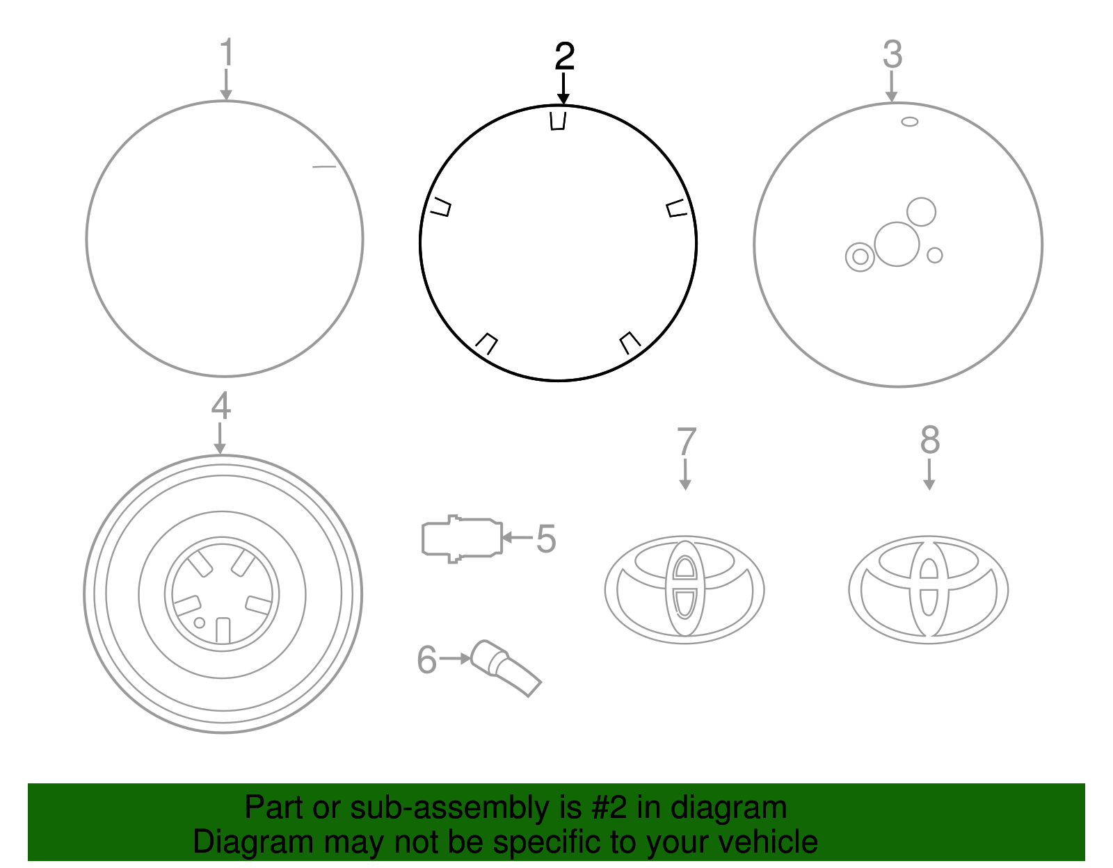 2016-2018 Toyota Avalon Wheel Alloy 17 Inch 42611-07100 | Toyota Parts ...