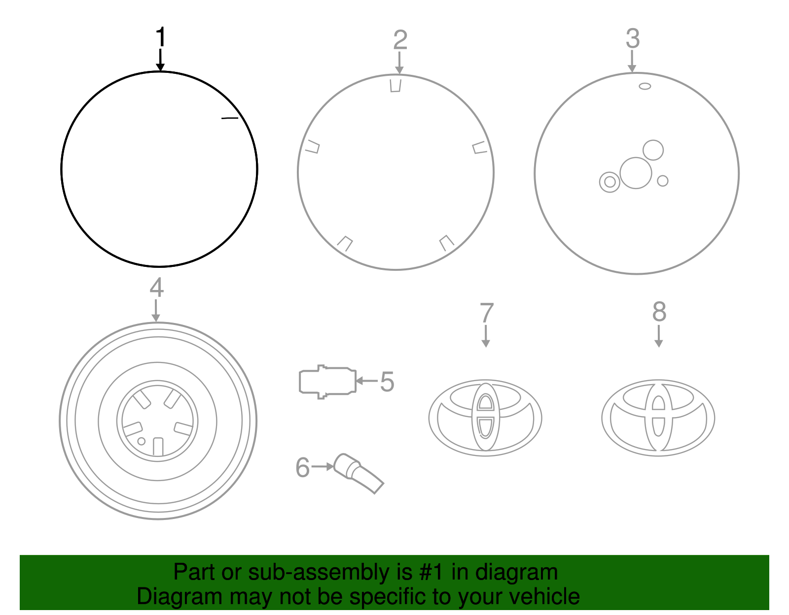 2013-2015 Toyota Avalon 2013-2015 Toyota Avalon - Wheel Alloy 17 42611 ...