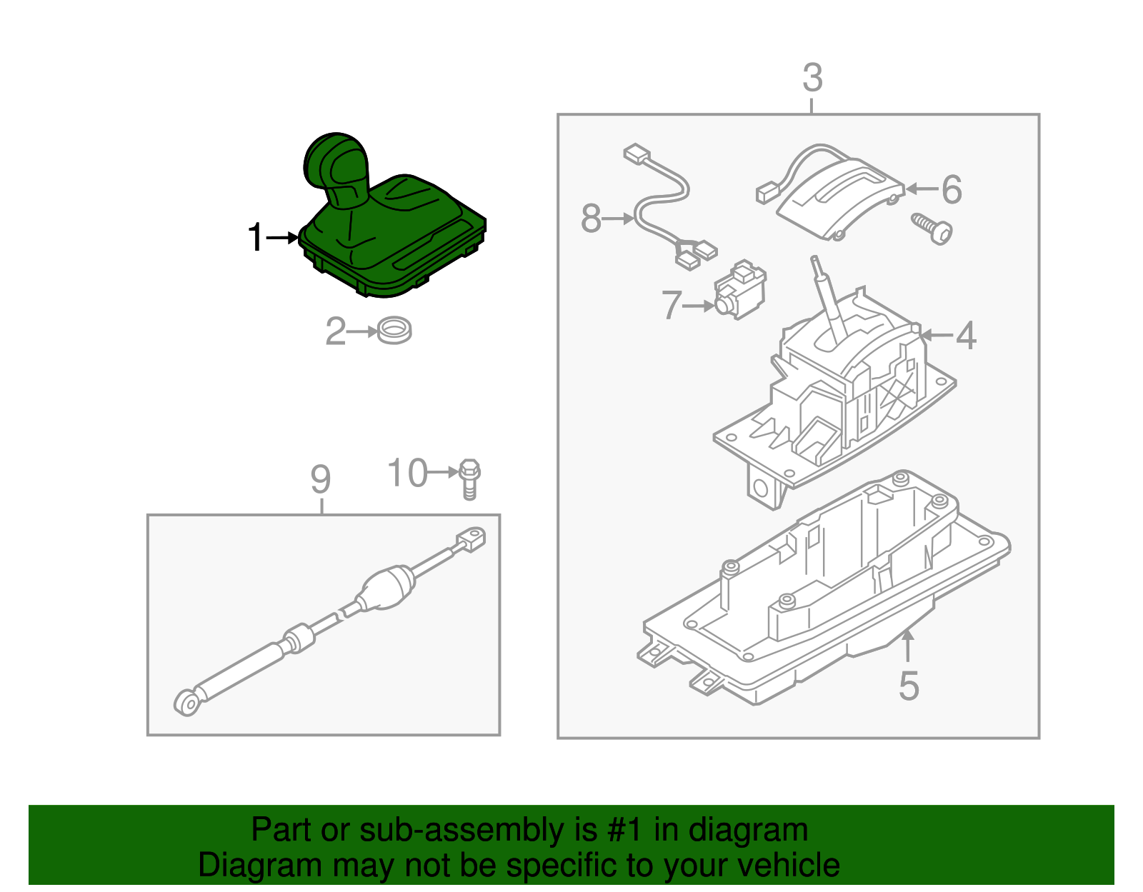 2011-2012 Volkswagen Touareg Shift Knob 7P1-713-203-A-TVJ | QuirkParts