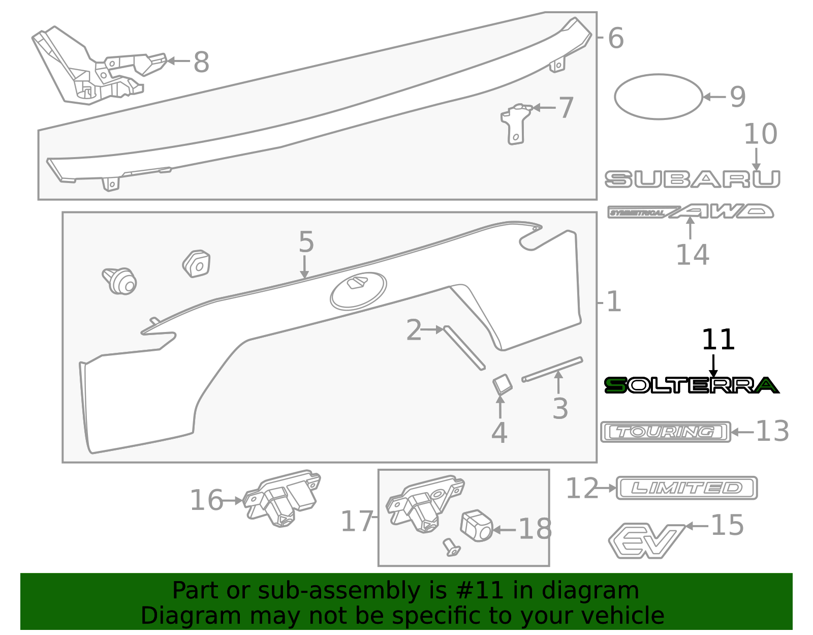 7543142260 - 2023-2024 Subaru Solterra - Nameplate | Subaru Parts HQ