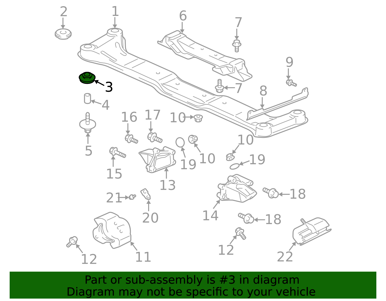 2910A066 - Cross-Member Lower Bushing 2003-2006 Mitsubishi Montero ...