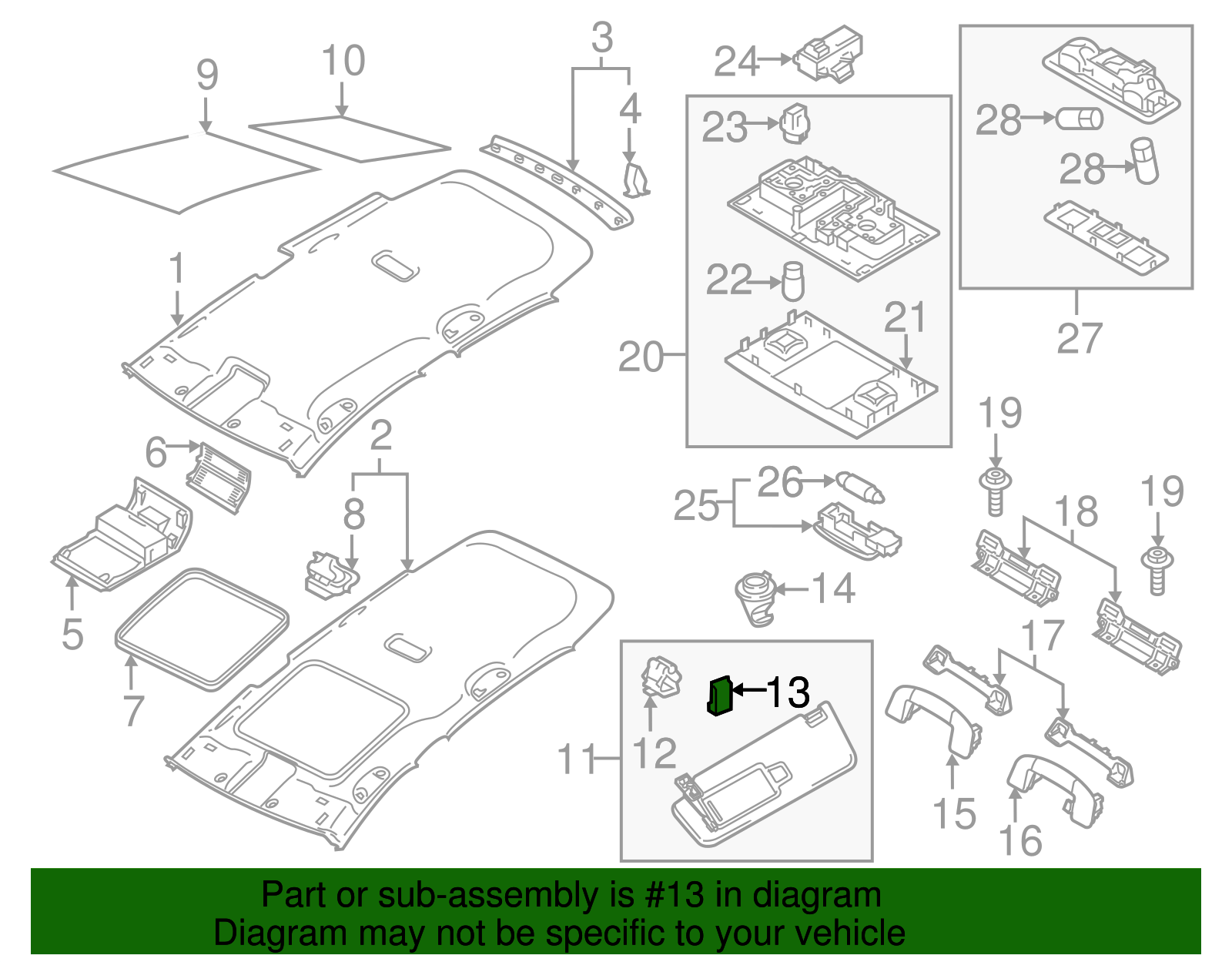 5G0-858-133-A-82V - Sun-Visor Cover 2015-2025 Volkswagen | Wolfsburg ...