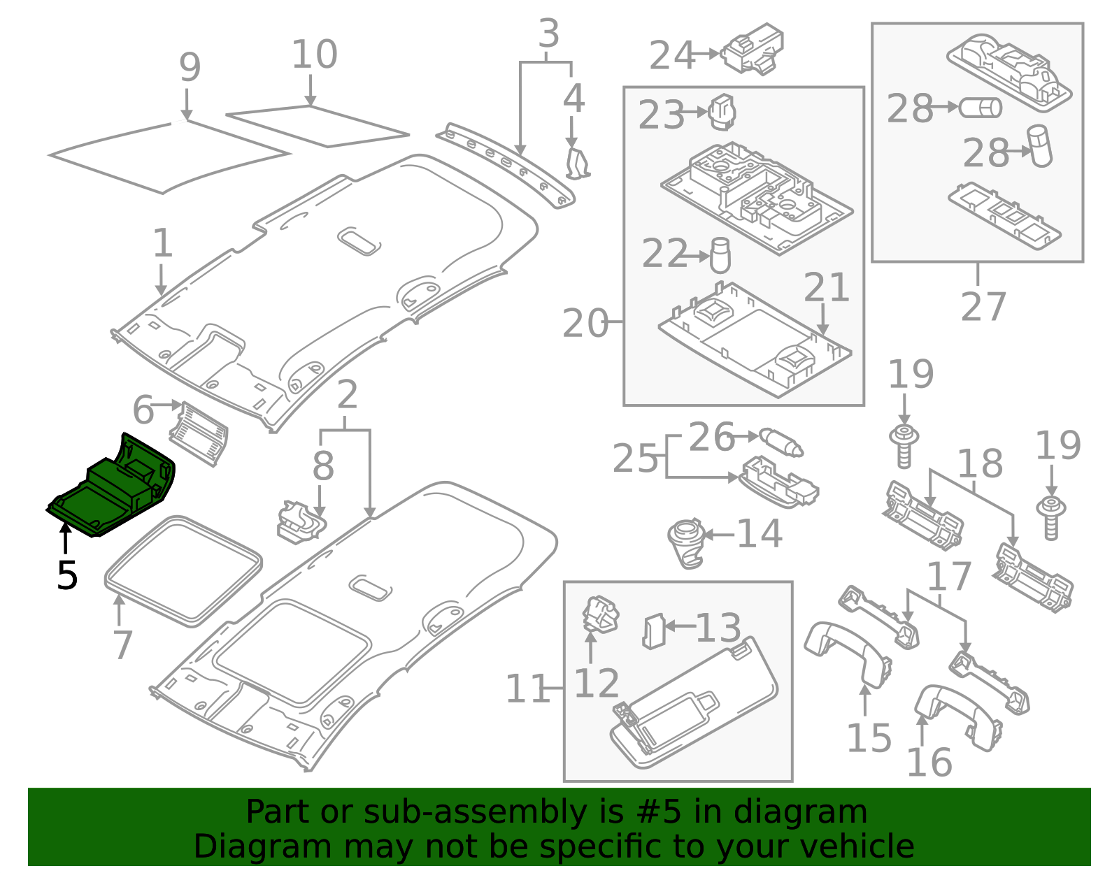 Volkswagen Overhead Console - Cabin Storage and Light Housing - Part ...