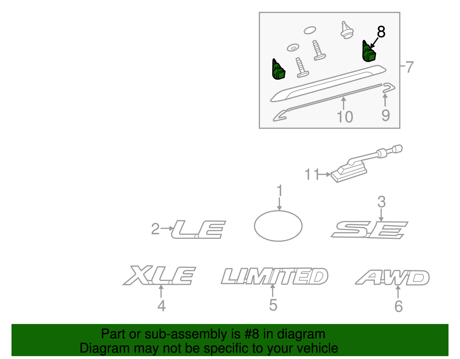 76817-07010 - Molding Assembly Clip 2011-2020 Toyota | Longo Toyota Parts