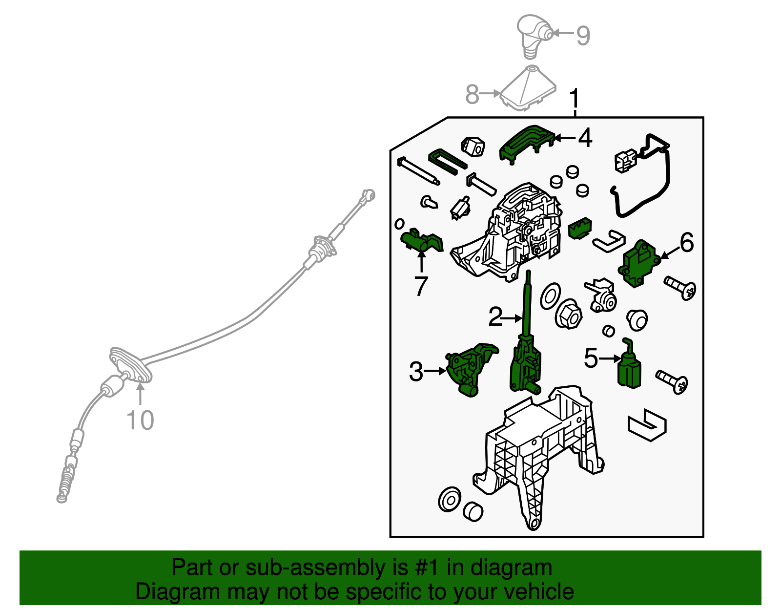 46700-A9100 - Gear Shift Assembly 2014-2016 Kia Sedona | Kia.Parts Store