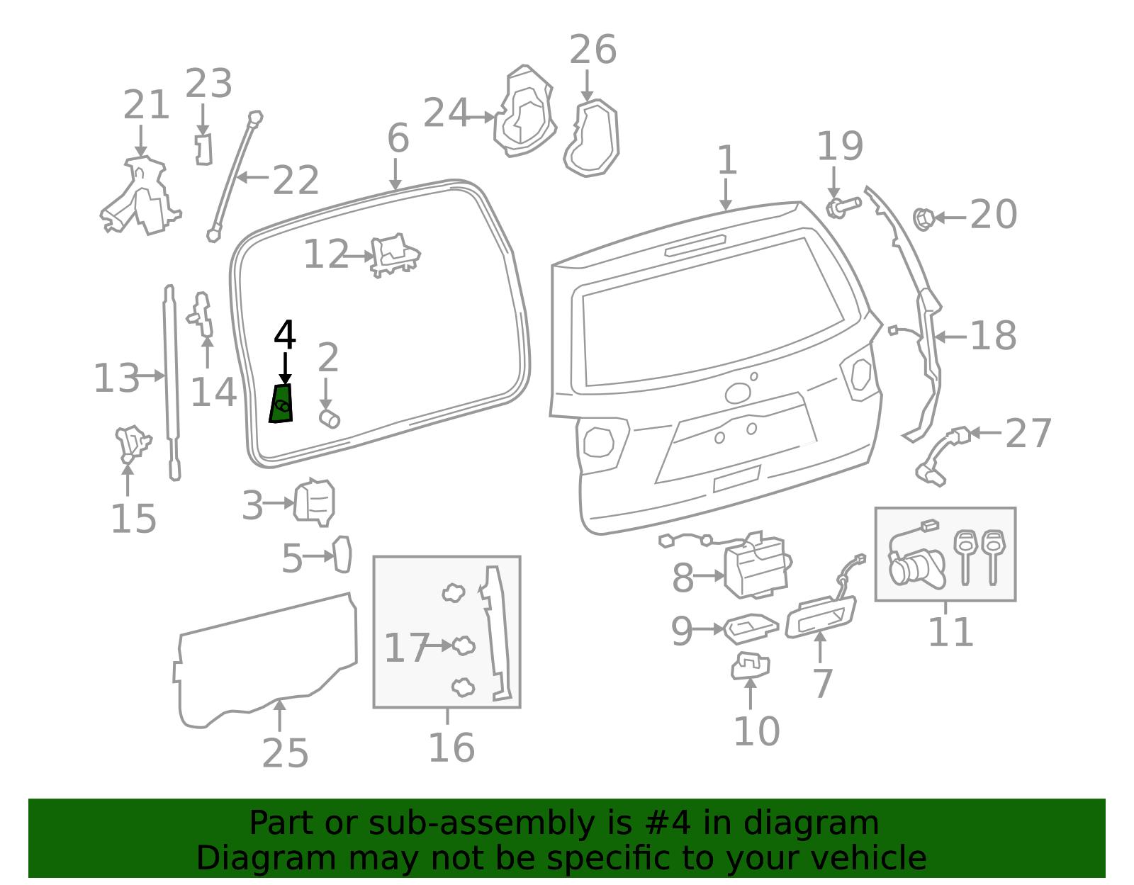 67283-0C010 - Lift-Gate Stop Bumper 2008-2022 Toyota Sequoia | Bam ...
