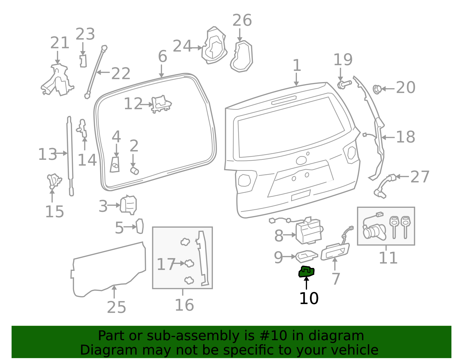 2008-2022 Toyota Sequoia Liftgate Lock Striker Plate 69410-0C030 ...