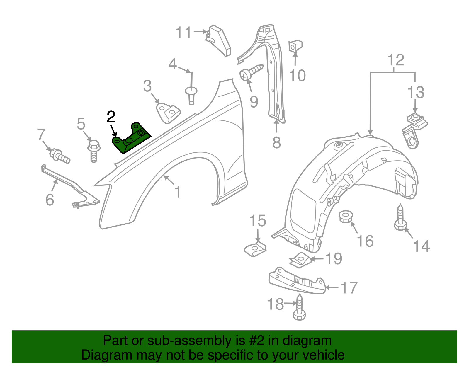 8R0-821-467-A - Fender Front Bracket 2009-2017 Audi | Audi OEM Parts Guy