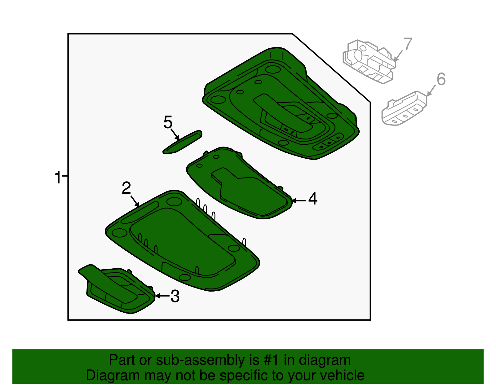 4M0-947-135-AK-6PS - Overhead Console 2017-2018 Audi Q7 | Audi OEM ...