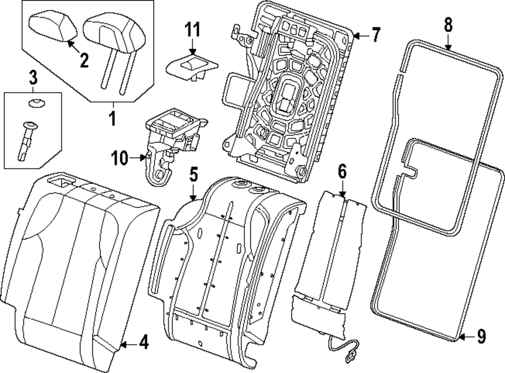 2025 Cadillac OPTIQ Headrest Guide 85030188 GM | GMPartsDirect.com
