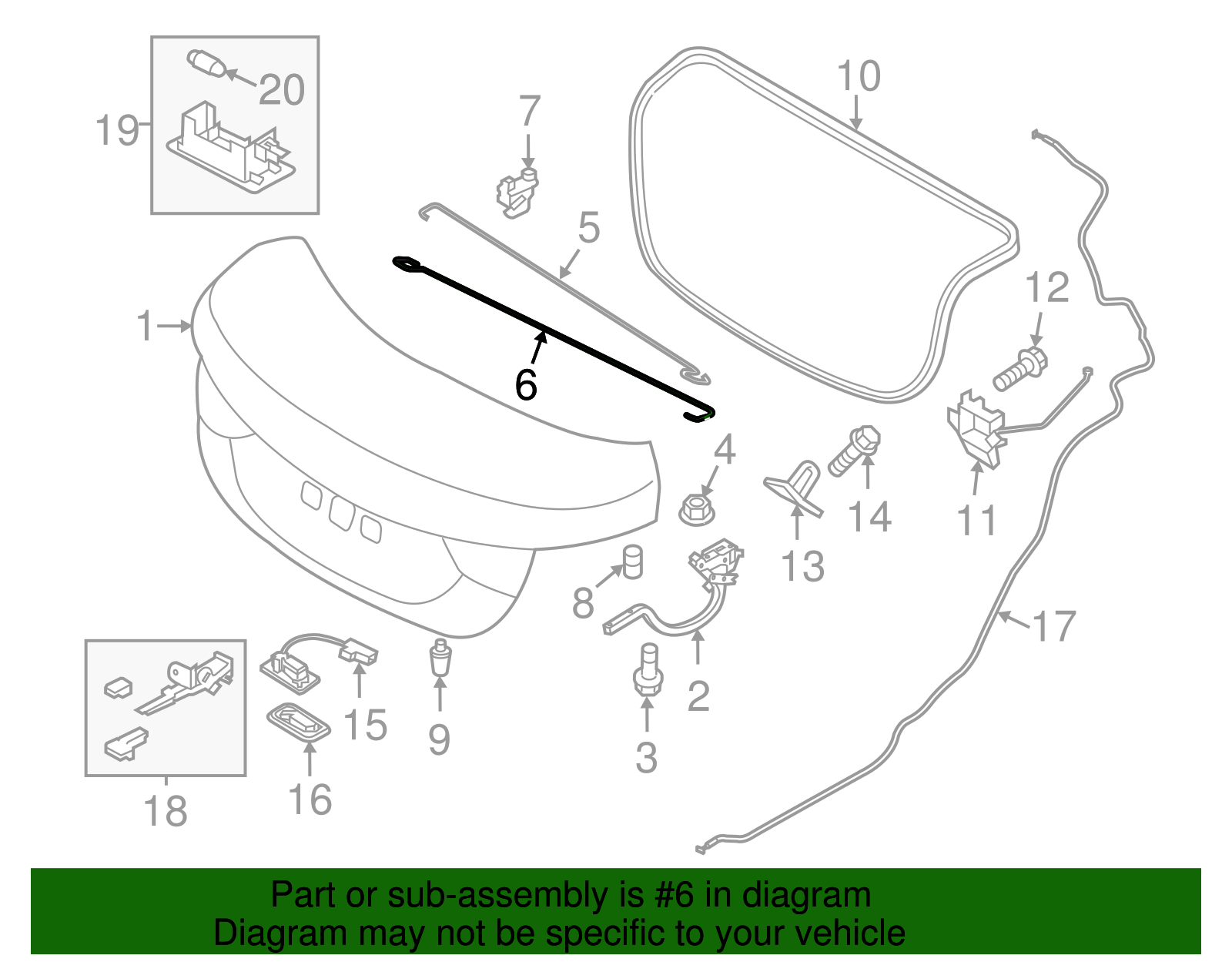 79273-3X000 - Trunk Torque Rod 2011-2012 Hyundai Elantra | Hyundai ...
