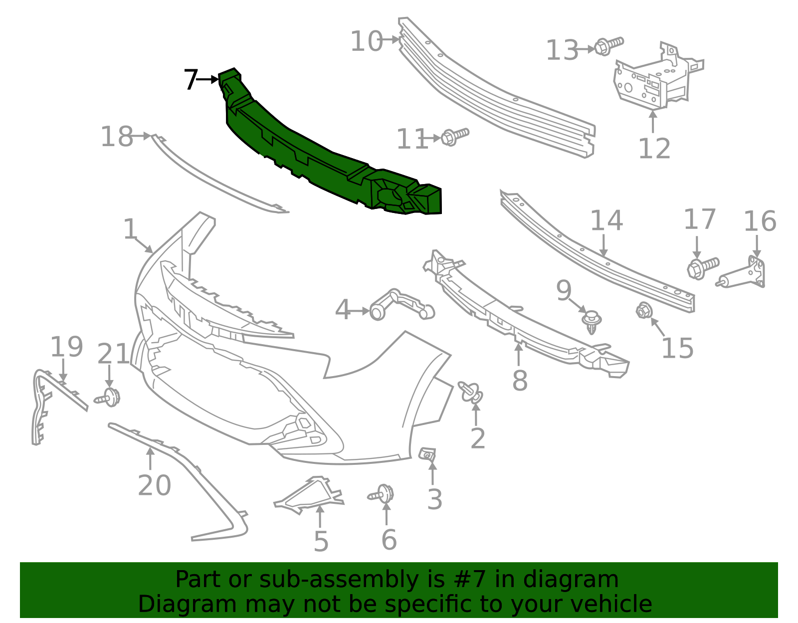 2019-2022 Toyota Corolla Bumper Impact Absorber 52611-12410 | MotorMotor