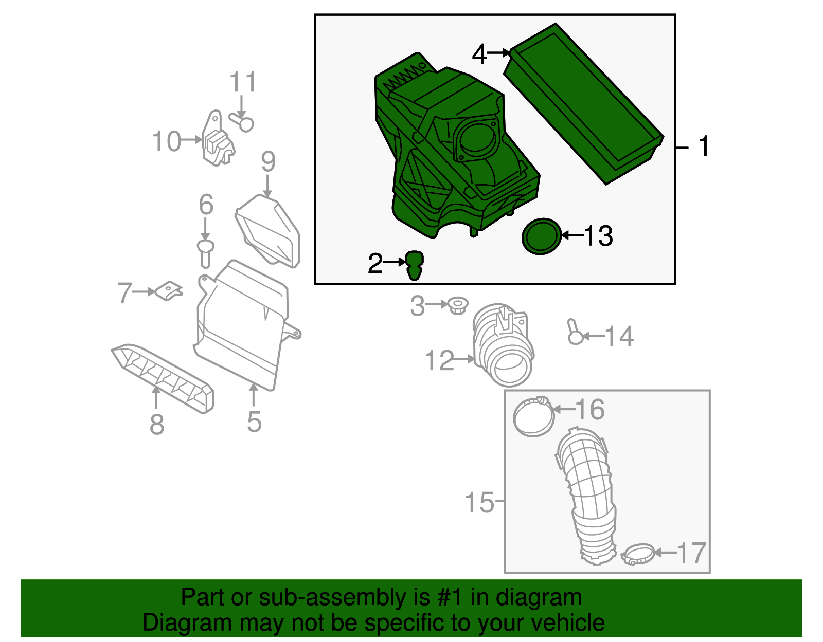 8R0-133-837-AB - Air Cleaner Assembly 2011-2017 Audi | Audi OEM Parts Guy