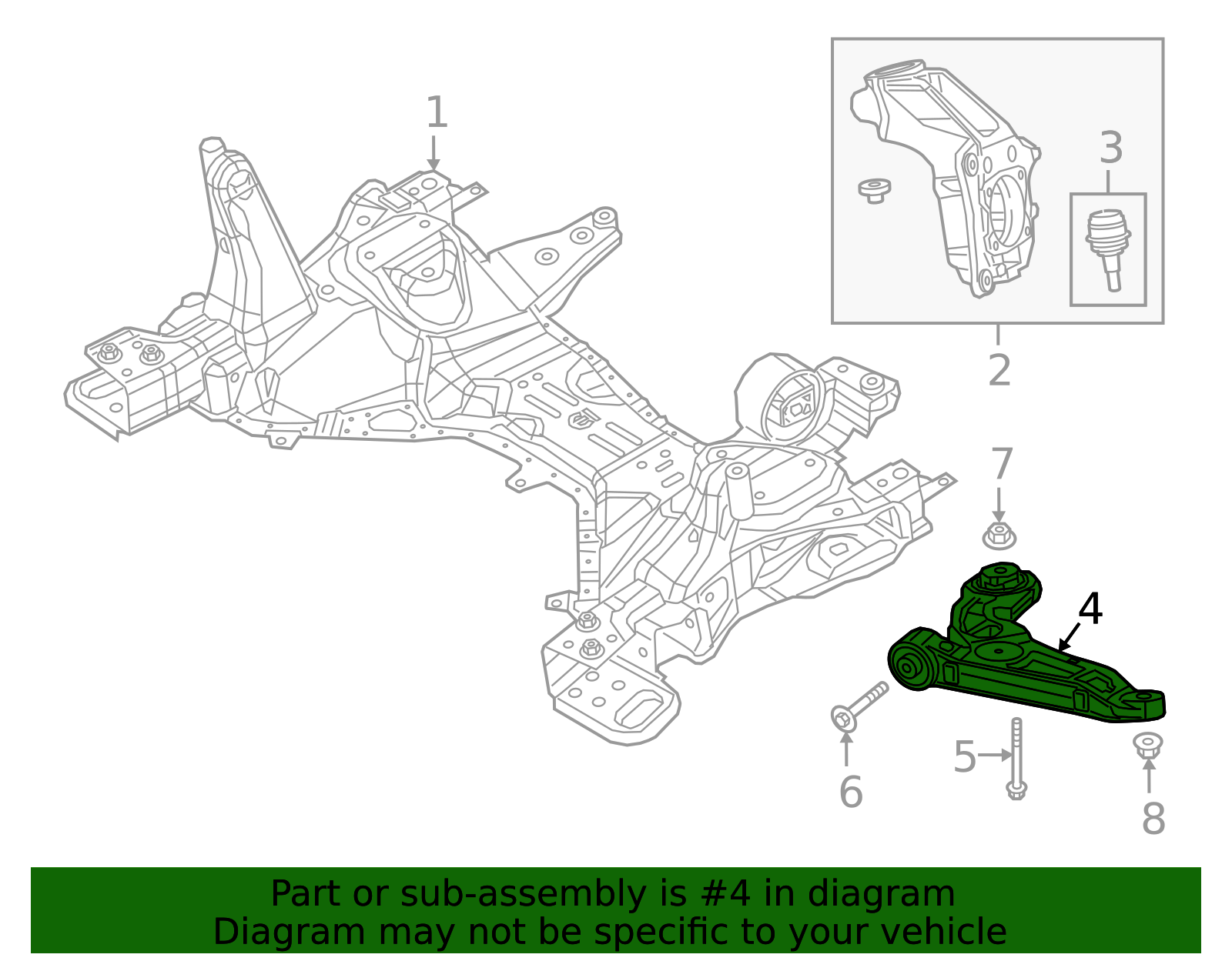 68288579AF - Lower Control Arm Left - 2019 2020 Jeep Cherokee | Mopar ...