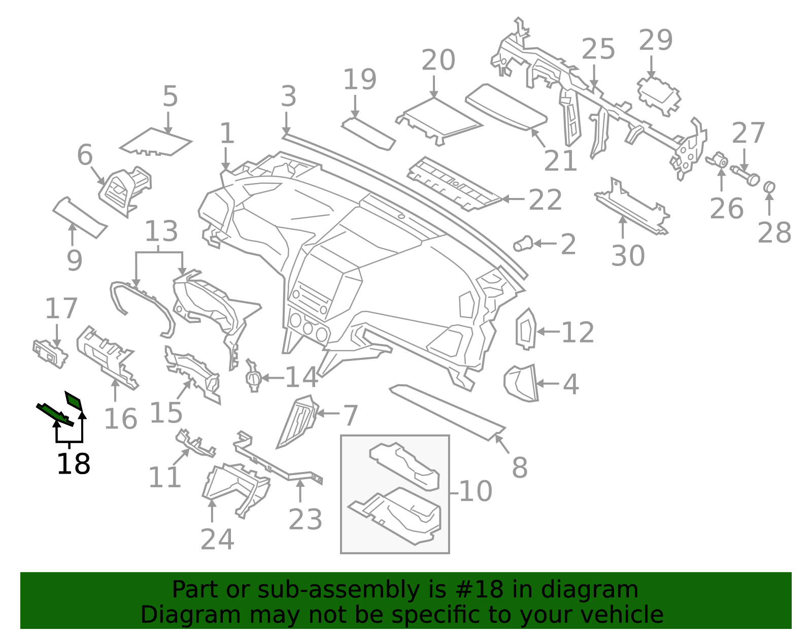 2018-2025 Subaru Fuse Box Door 66135FL10AVH | Subaru Parts Store