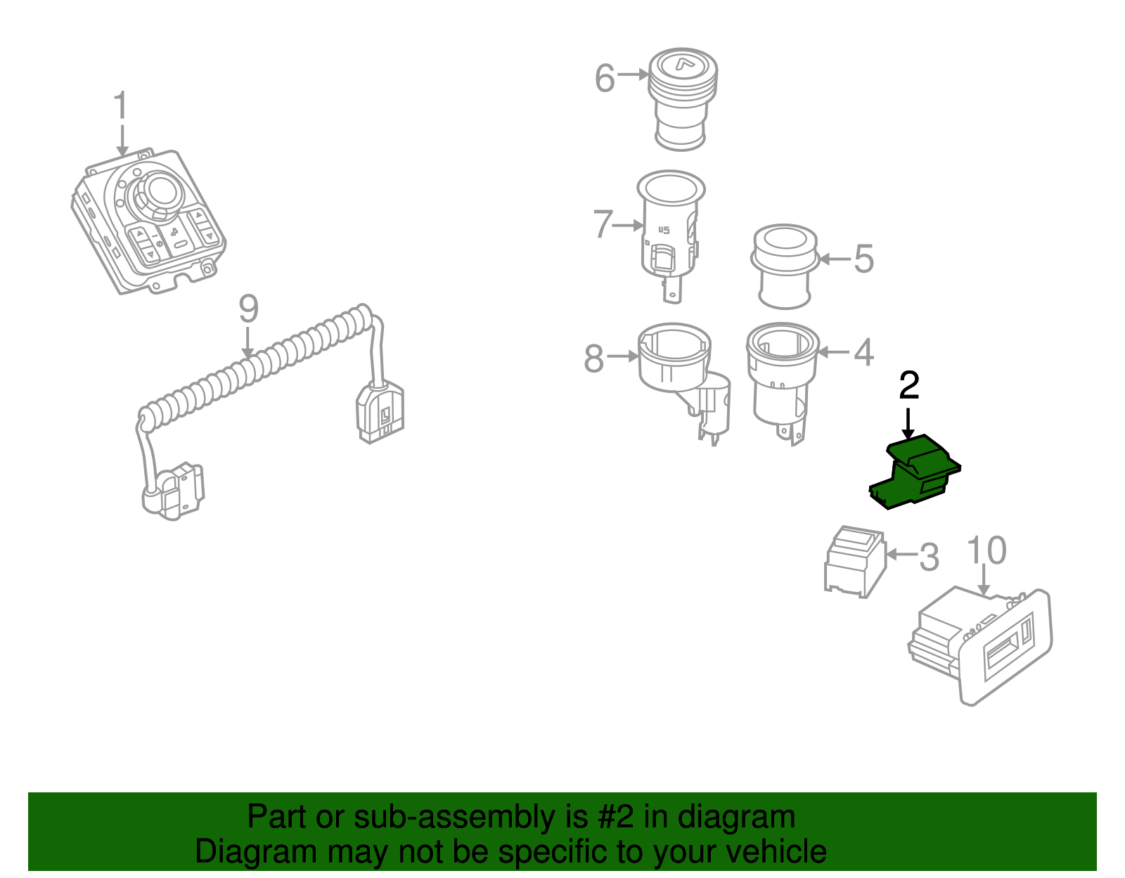 Genuine Prk Brake Switch for 2010-2016 Land Rover LR4 | Land Rover Part ...