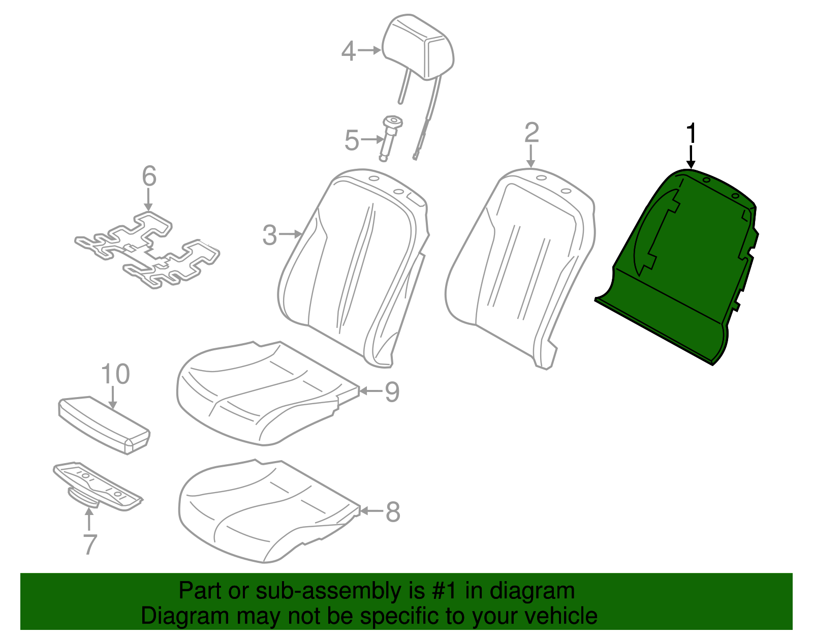 52-10-7-280-657 - Seat Back Panel - 2012-2019 BMW | BMW Parts Exchange