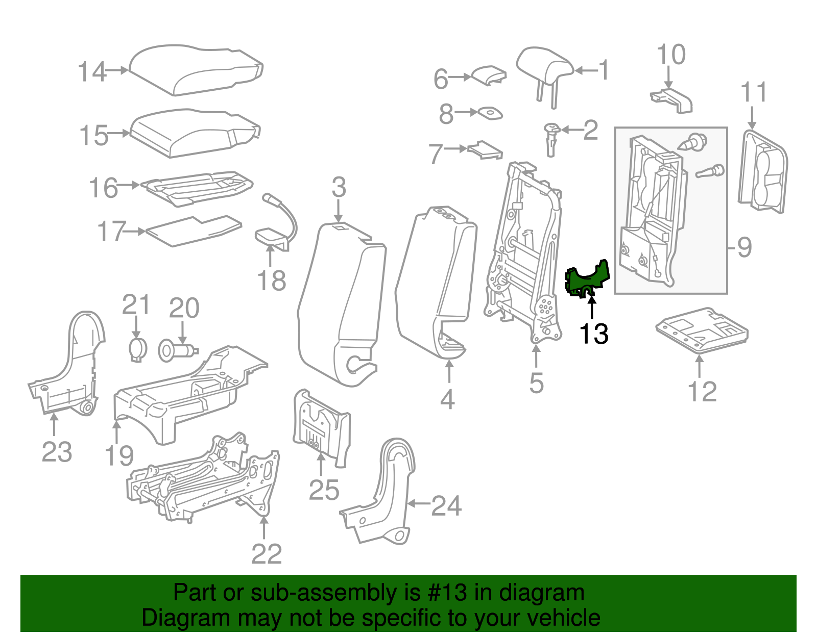 71875-0C090-C0 - 2007-2021 Toyota Tundra - Recline Cover | Discount ...