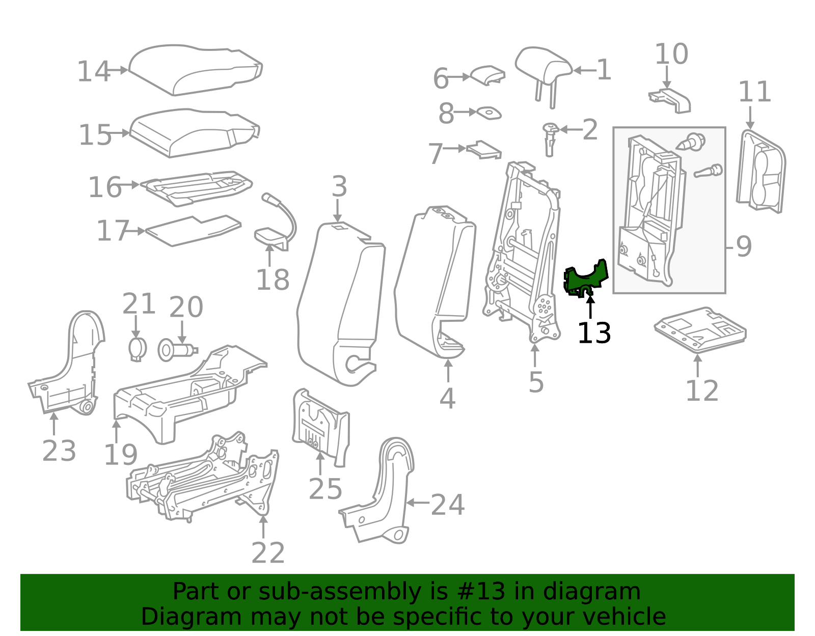 Genuine Official Toyota Recline Cover part# 71876-0C100-C0 for 2007 ...