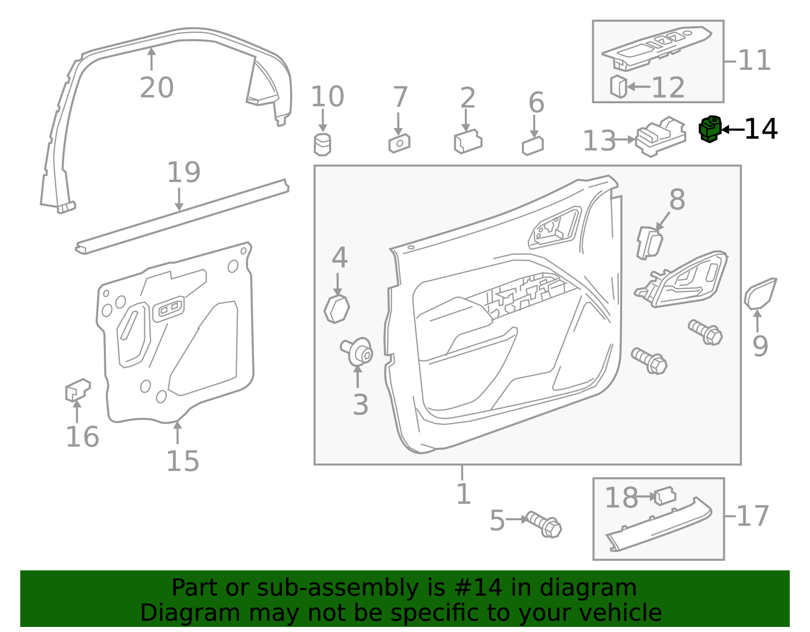 2013-2022 GM Jet Black Driver Side Door Mirror Remote Control Switch ...