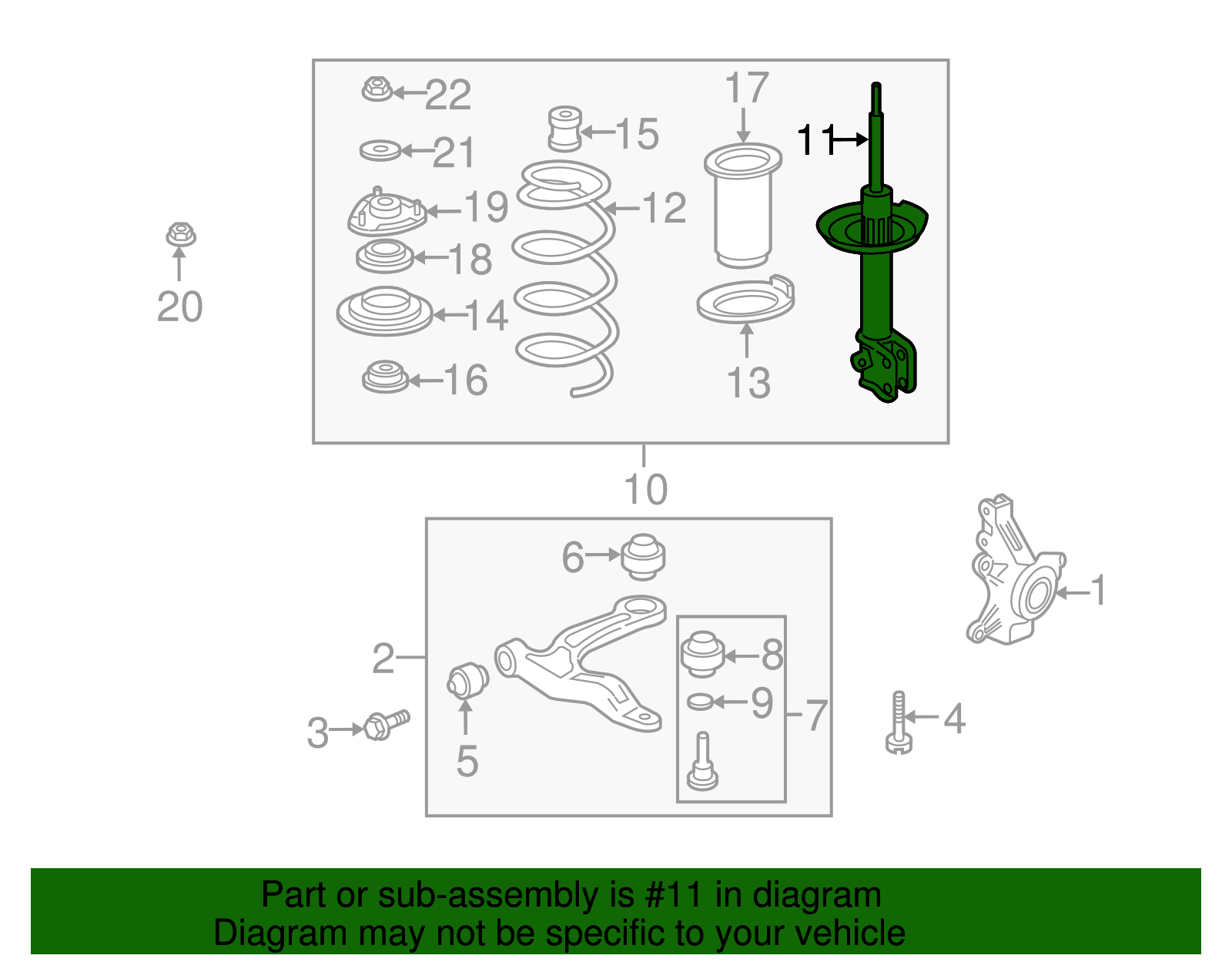 2006-2014 Honda Ridgeline Strut 51606-SJC-A03 | OEM Parts Online