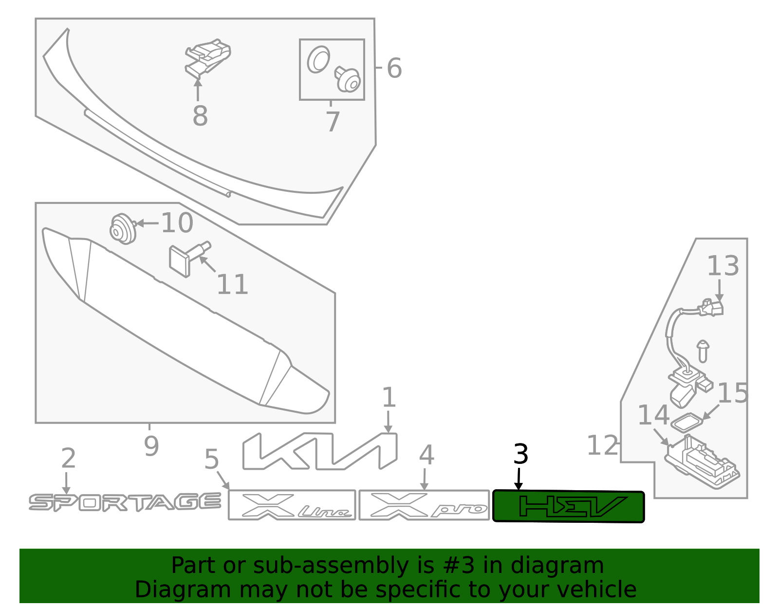 86314-CH000 - Nameplate 2023-2025 Kia Sportage | Kia.Parts Store