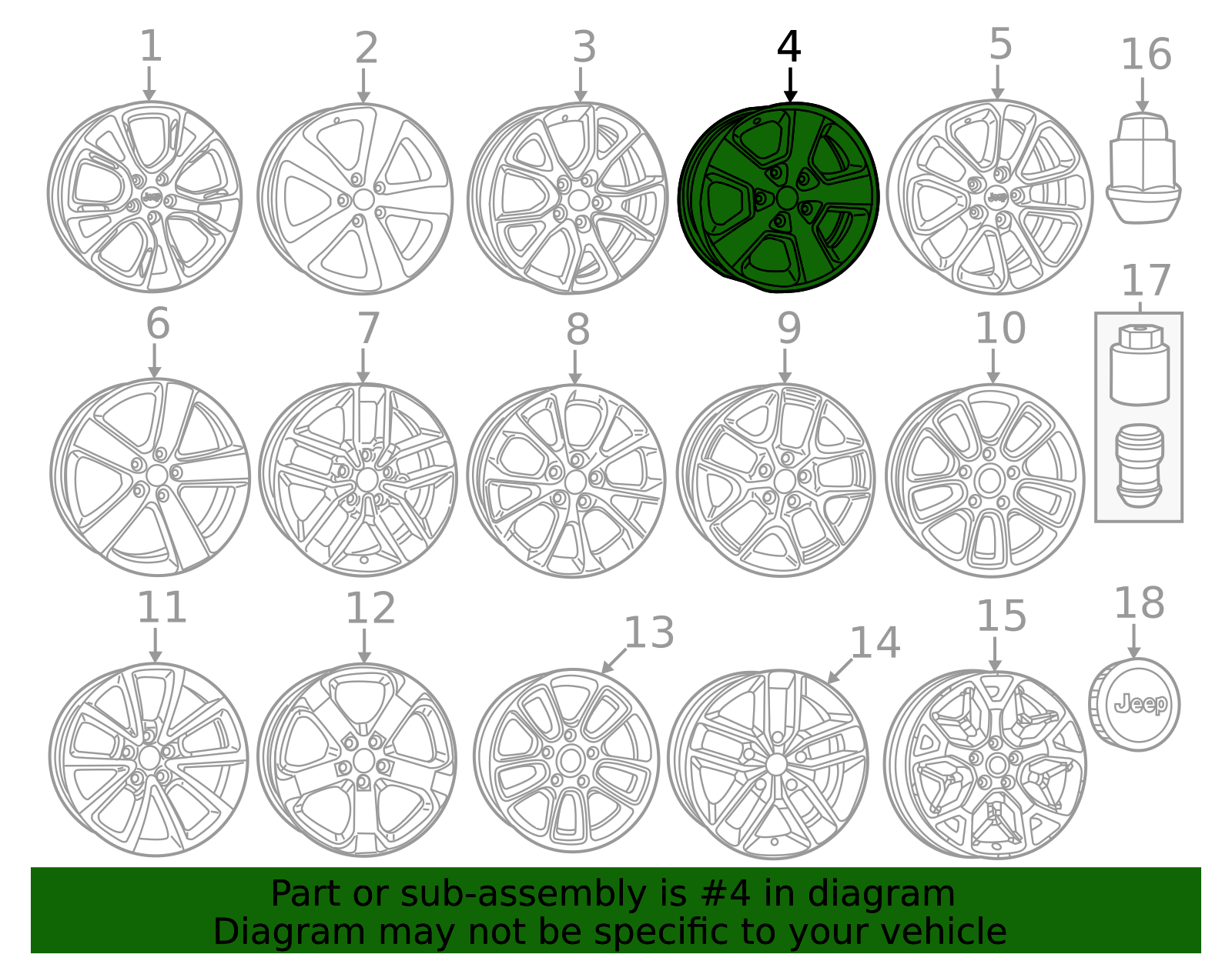 2018-2020 Jeep Grand Cherokee Wheel, Alloy 5XK991STAB | Mopar Parts Canada
