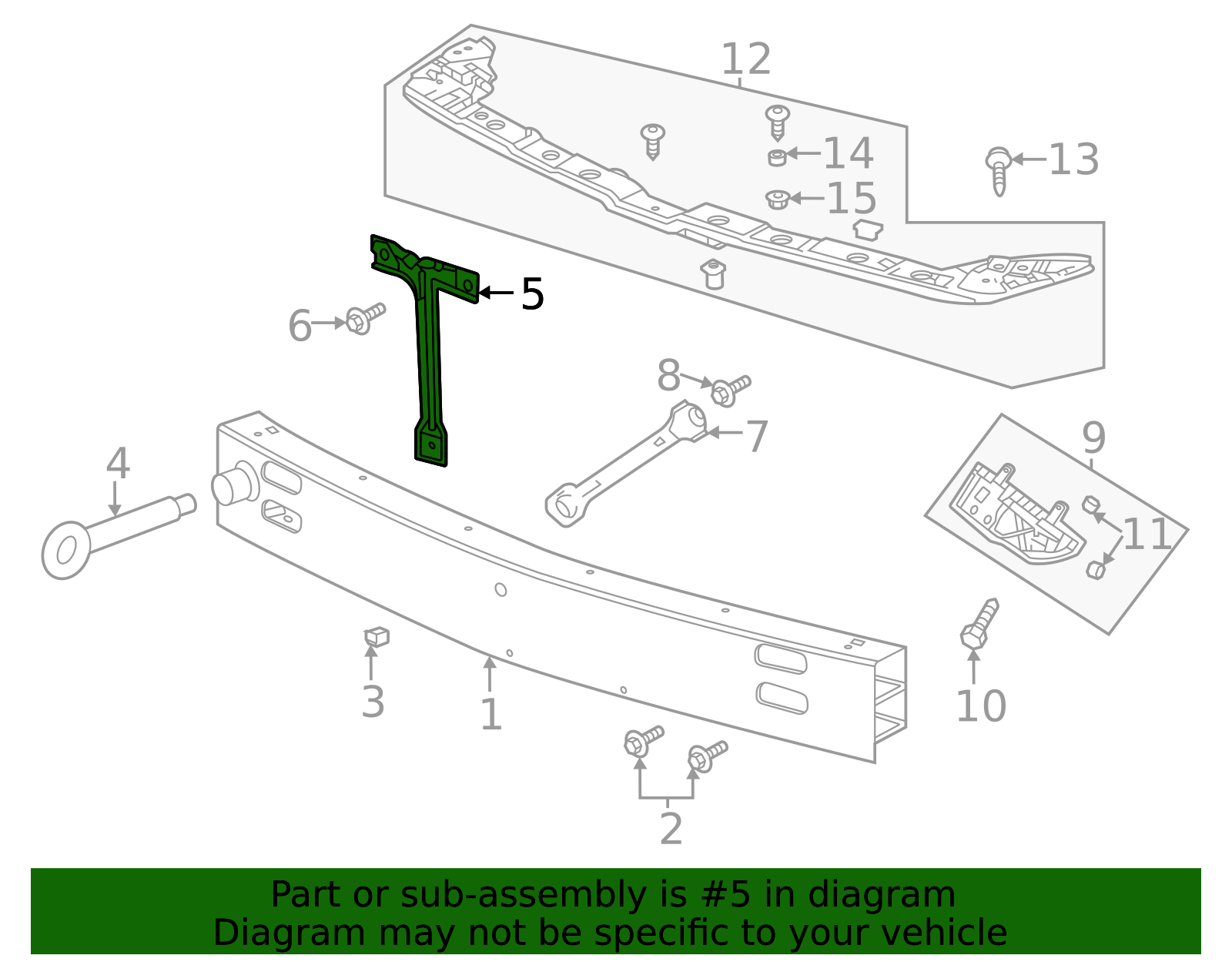 2020-2024 Cadillac CT5 Front Bumper Fascia Support Brace 84565796 ...