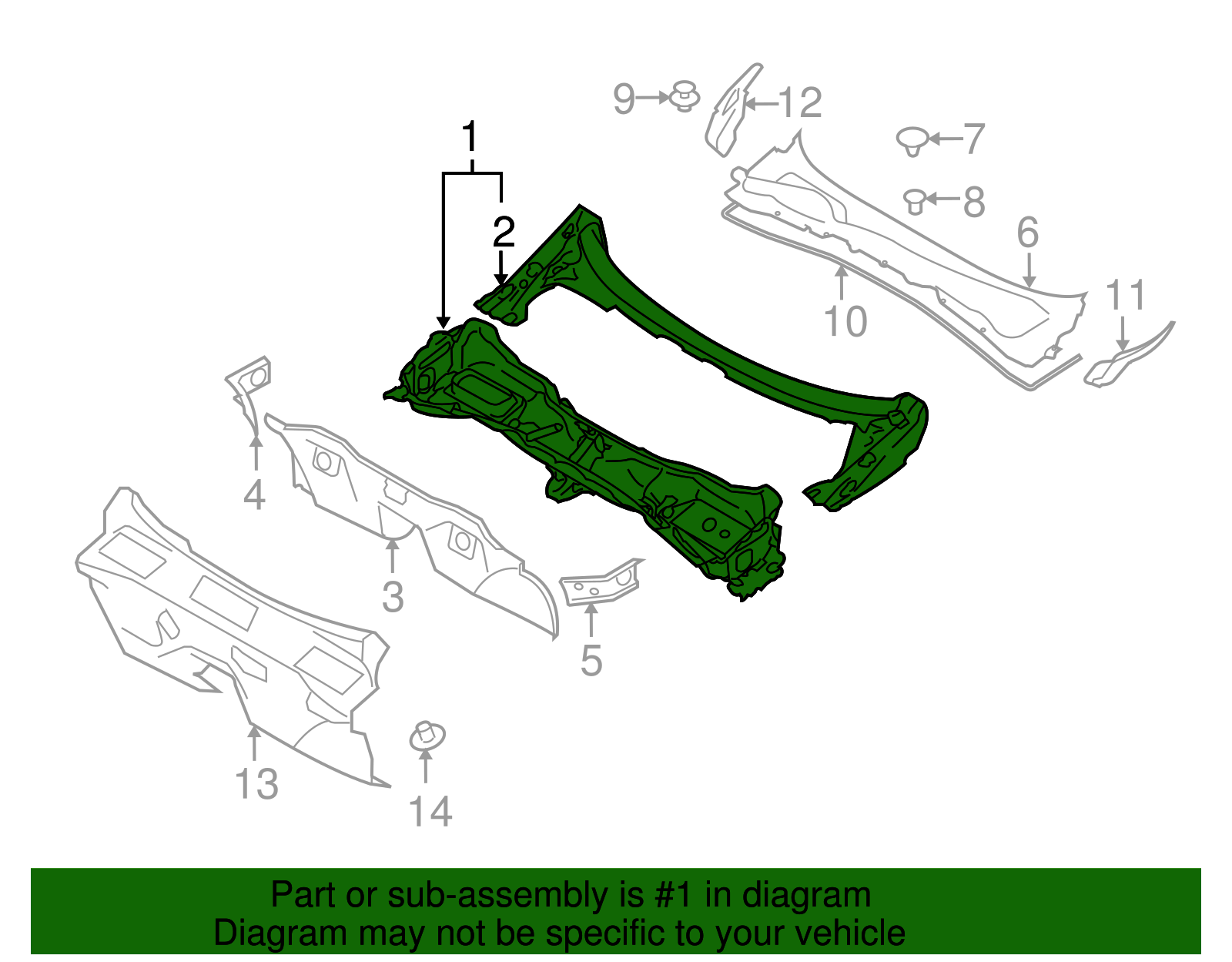 51121SC0159P - High-Quality Cowl Panel for 2011 Subaru Forester ...