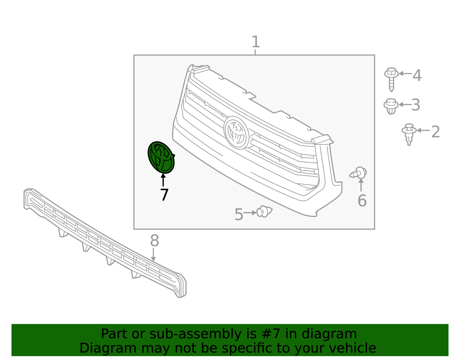 2014-2025 Toyota Grille Emblem (Front) 90975-A2005 | OEM Parts Online