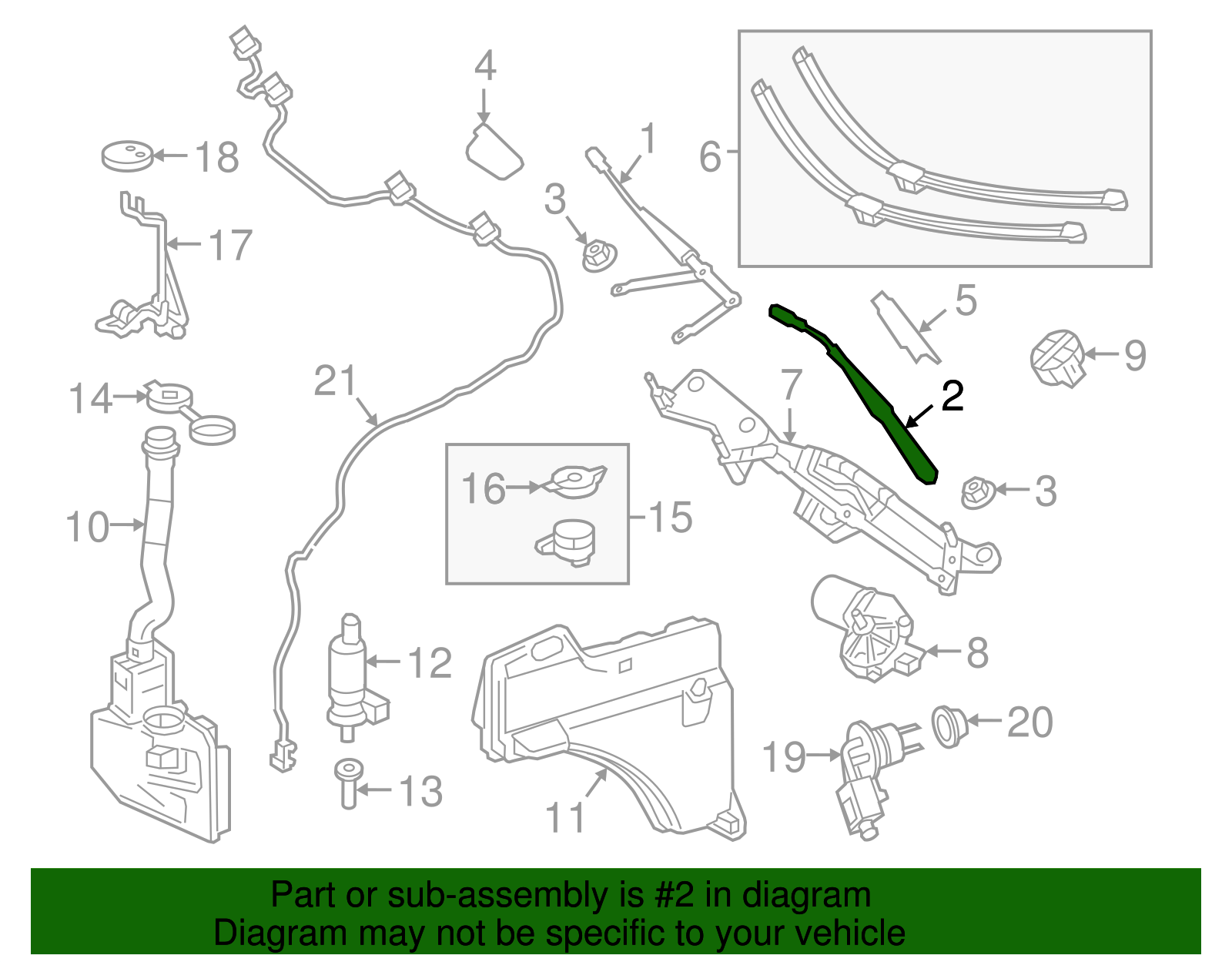 166-820-07-44 - Wiper Arm 2012-2019 Mercedes-Benz | Mercedes-Benz ...