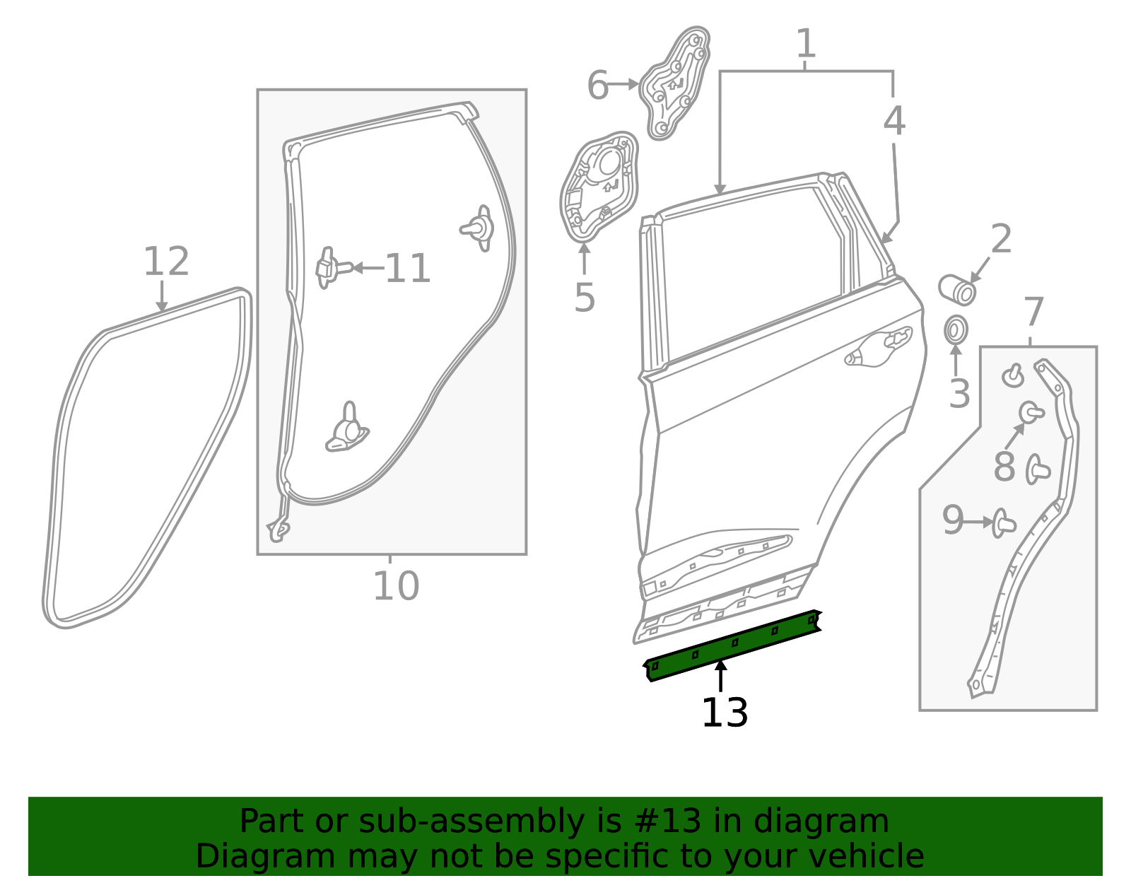 72827-TJB-A01 - 2019-2021 Acura RDX - Seal, R Rear Door Side Sill | All ...
