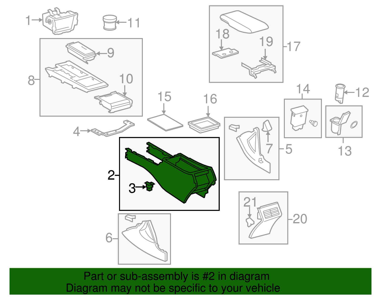 Genuine Toyota Center Console part# 58810-06030-B0 for 2007-2011 Toyota ...