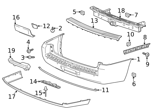 Bumper & Components - Rear for 2018 Cadillac Escalade | TascaParts.com
