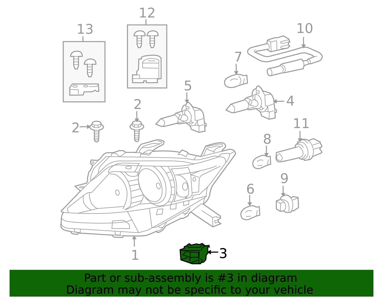 52133-0E010 - High-Quality Headlight Bracket for 2010-2012 Lexus ...