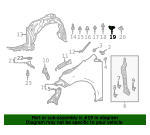 Genuine Official Toyota Retainer, Front Fender Liner part# 53879-02150 ...