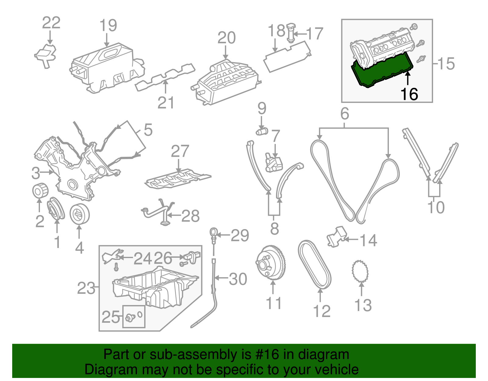 2005-2009 Land Rover Valve Cover Gasket LR007657 | OEM Parts Online