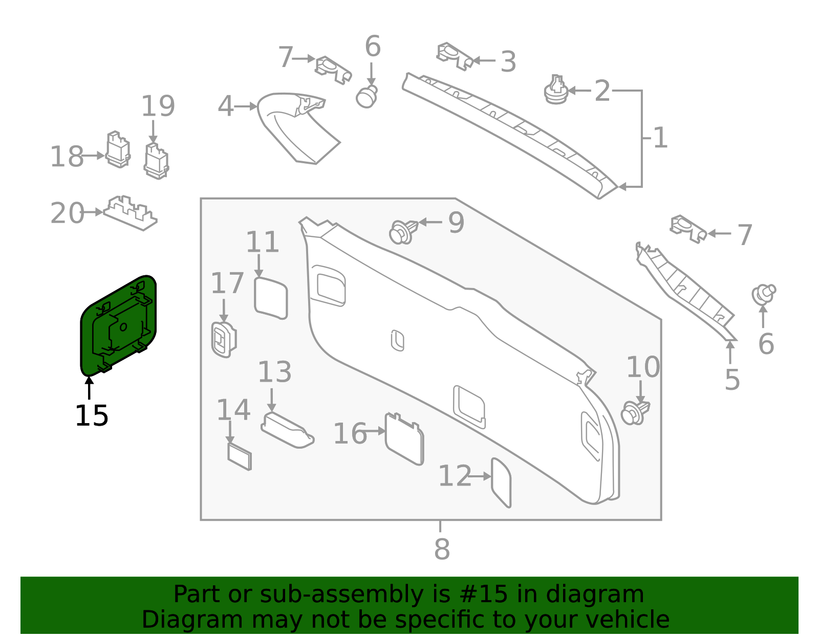 2019-2025 Subaru Forester Rear Gate Light 84671SJ101VH | Subaru Parts Shop