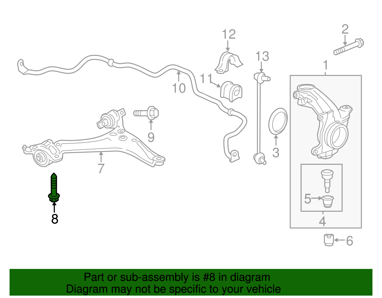 90181-T2A-A01 - Lower Control Arm Front Bolt 2013-2017 Honda Accord ...