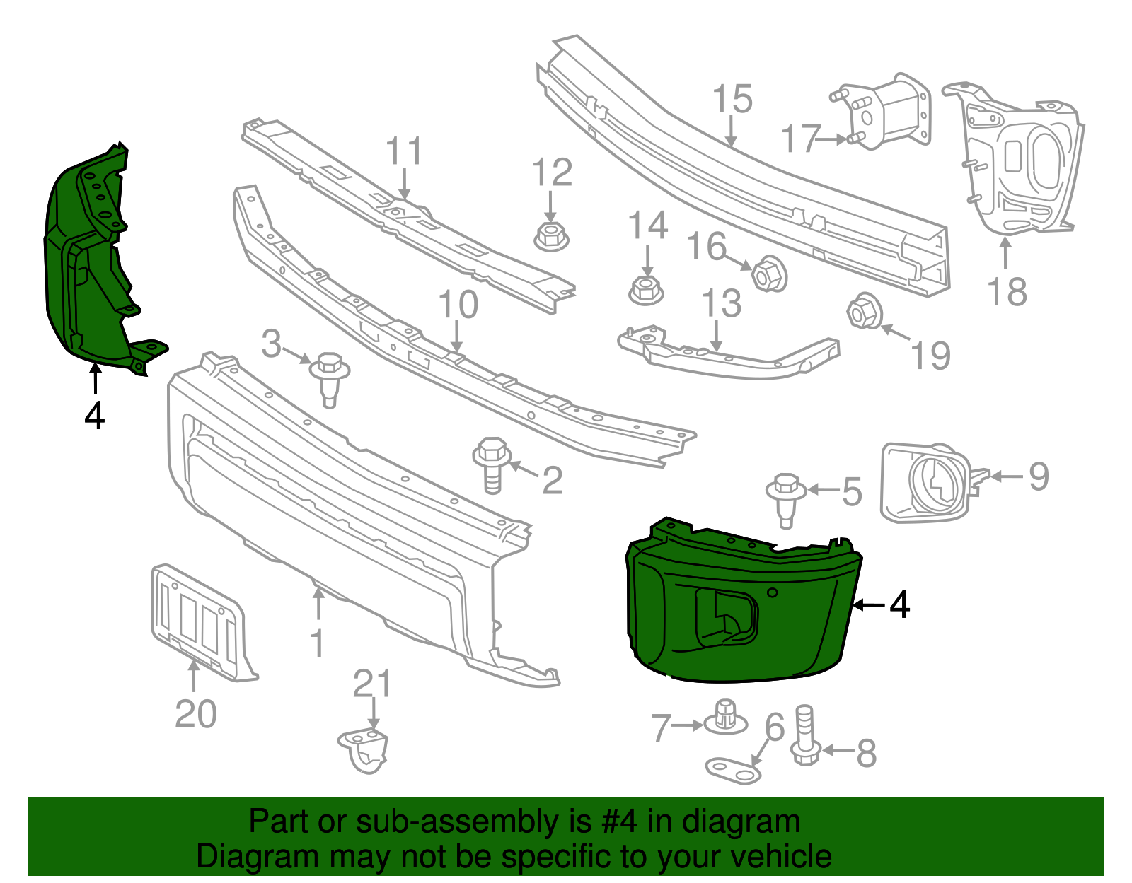 2014-2021 Toyota Tundra Bumper End Cap (Left, Front) 52113-0C080 | OEM ...
