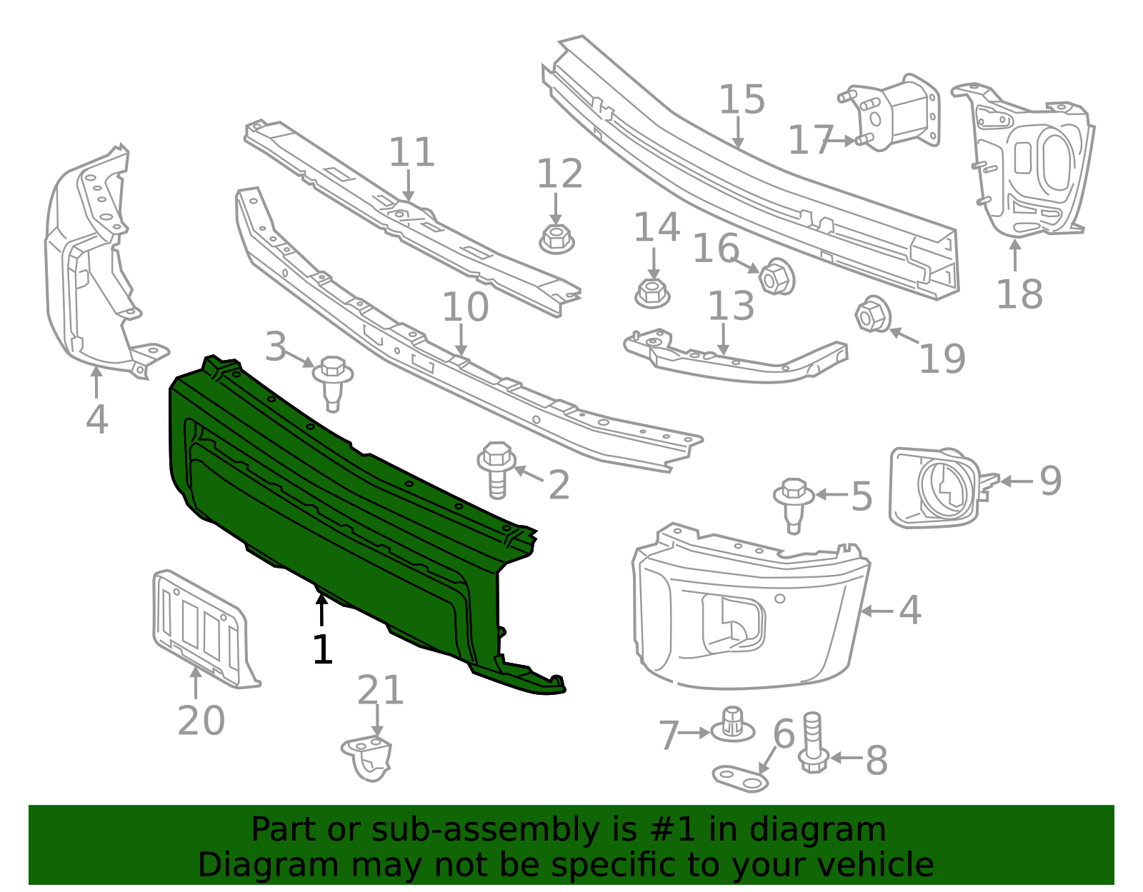 Genuine Official Toyota Bumper Face Bar (Front) part# 53911-0C090 for 2016-2021 Toyota Tundra ...