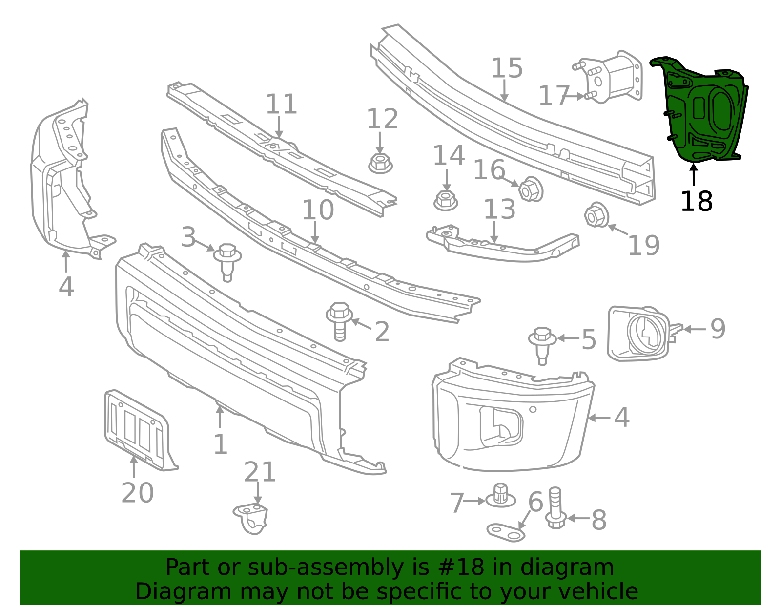 2014-2021 Toyota Tundra Bumper Cover Reinforcement (Left, Front) 52142 ...