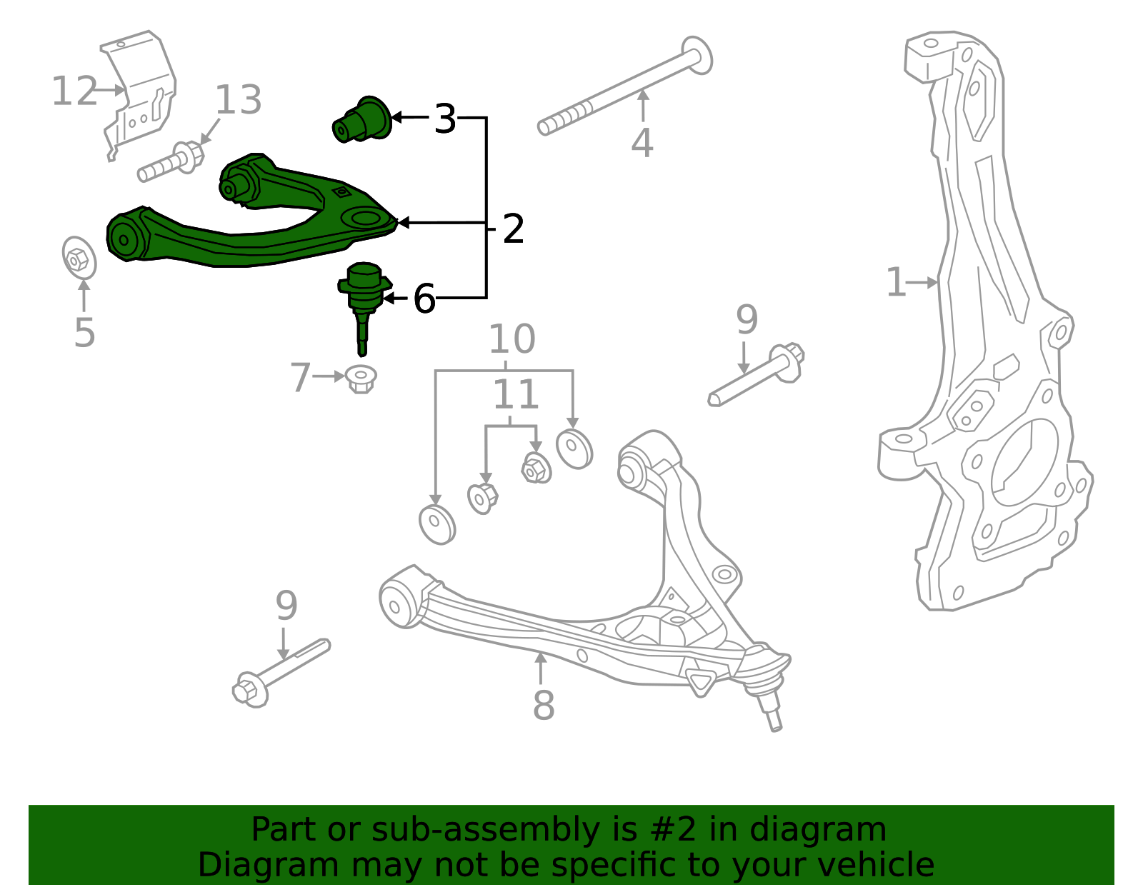 2021-2025 Ford Bronco Upper Control Arm MB3Z-3084-J | OEM Parts Online