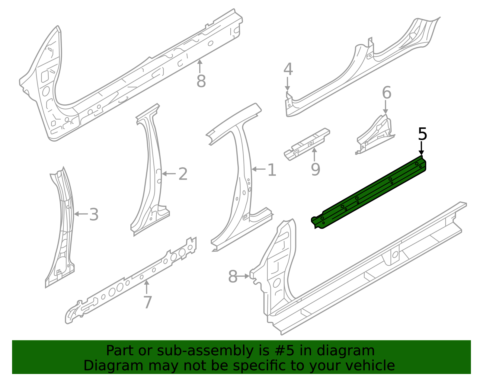 51472AN16A9P - 2020-2024 Subaru - Rocker Reinforced | Subaru Parts HQ
