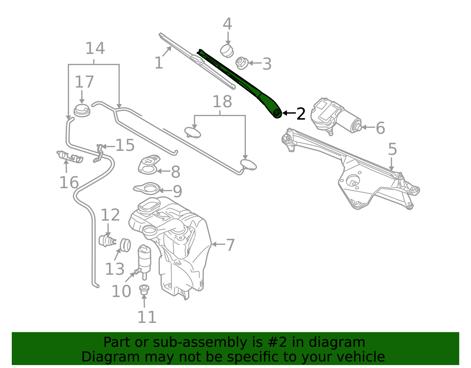 4E1-955-407-C - High-Quality Windshield Wiper Arm for 2003-2010 Audi ...