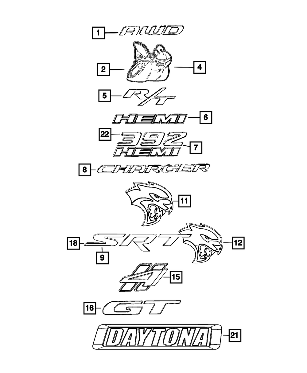 2022-2023 Dodge Hemi Nameplate 68567539aa | TascaParts.com
