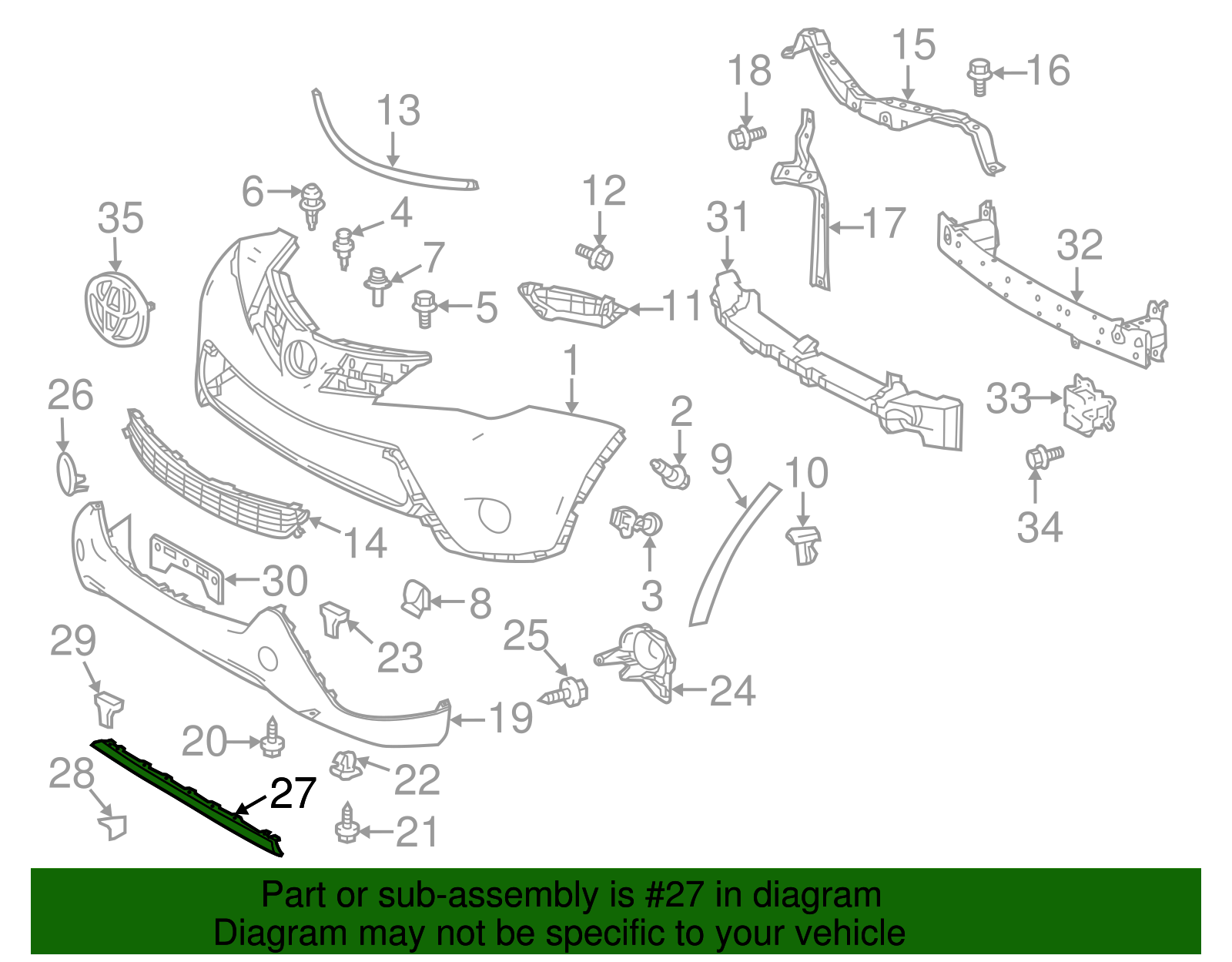 2013-2015 Toyota RAV4 Bumper Trim 52711-0R010 | Toyota AutoNation Parts