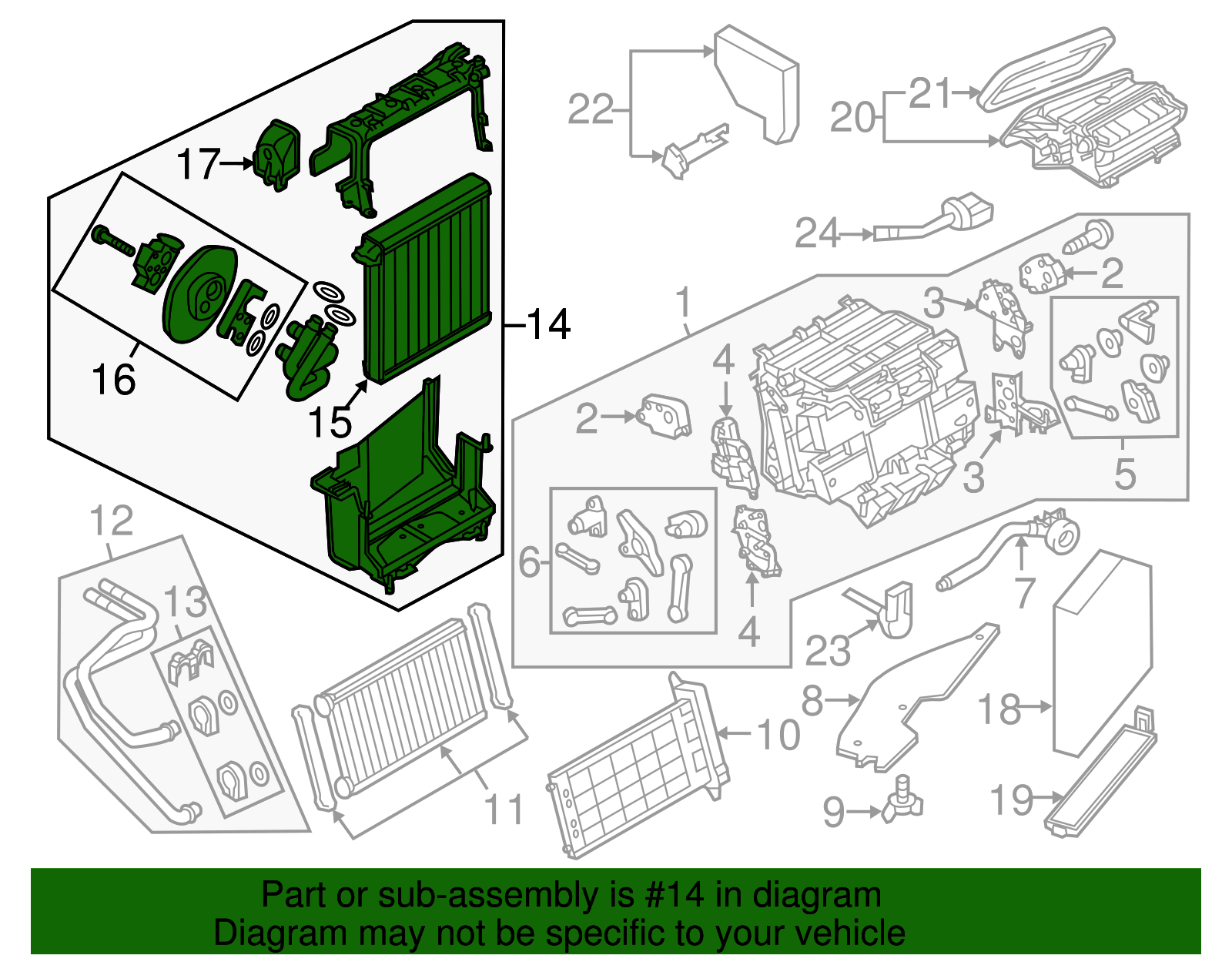 4H1-820-023 - Evaporator Assembly 2011-2018 Audi | Audi OEM Parts